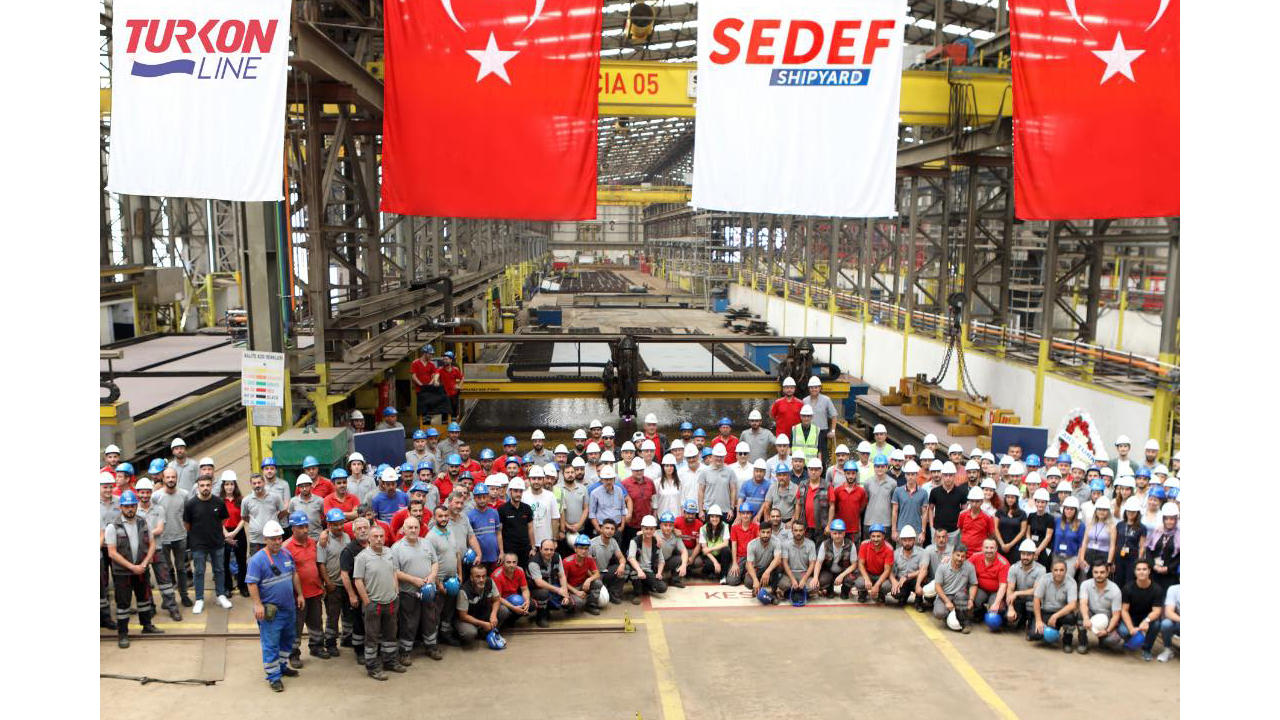 Turkon Line’ın 4012 TEU’luk yeni gemisinin sac kesimi yapıldı - 7deniz ...
