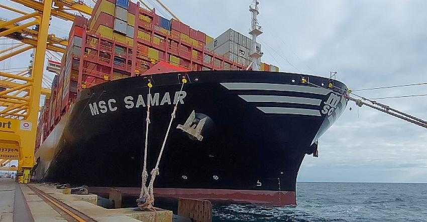 4 futbol sahası büyüklüğündeki MSC Samar Tekirdağ’da - 7deniz Haber